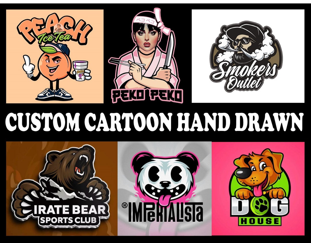 Custom Drawing Cartoon Hand Drawn, Custom Logo Design, Custom Retro ...
