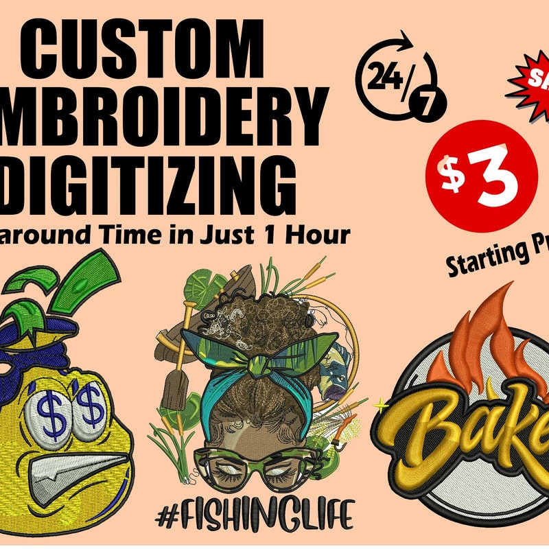 Custom Embroidery Logo - Etsy