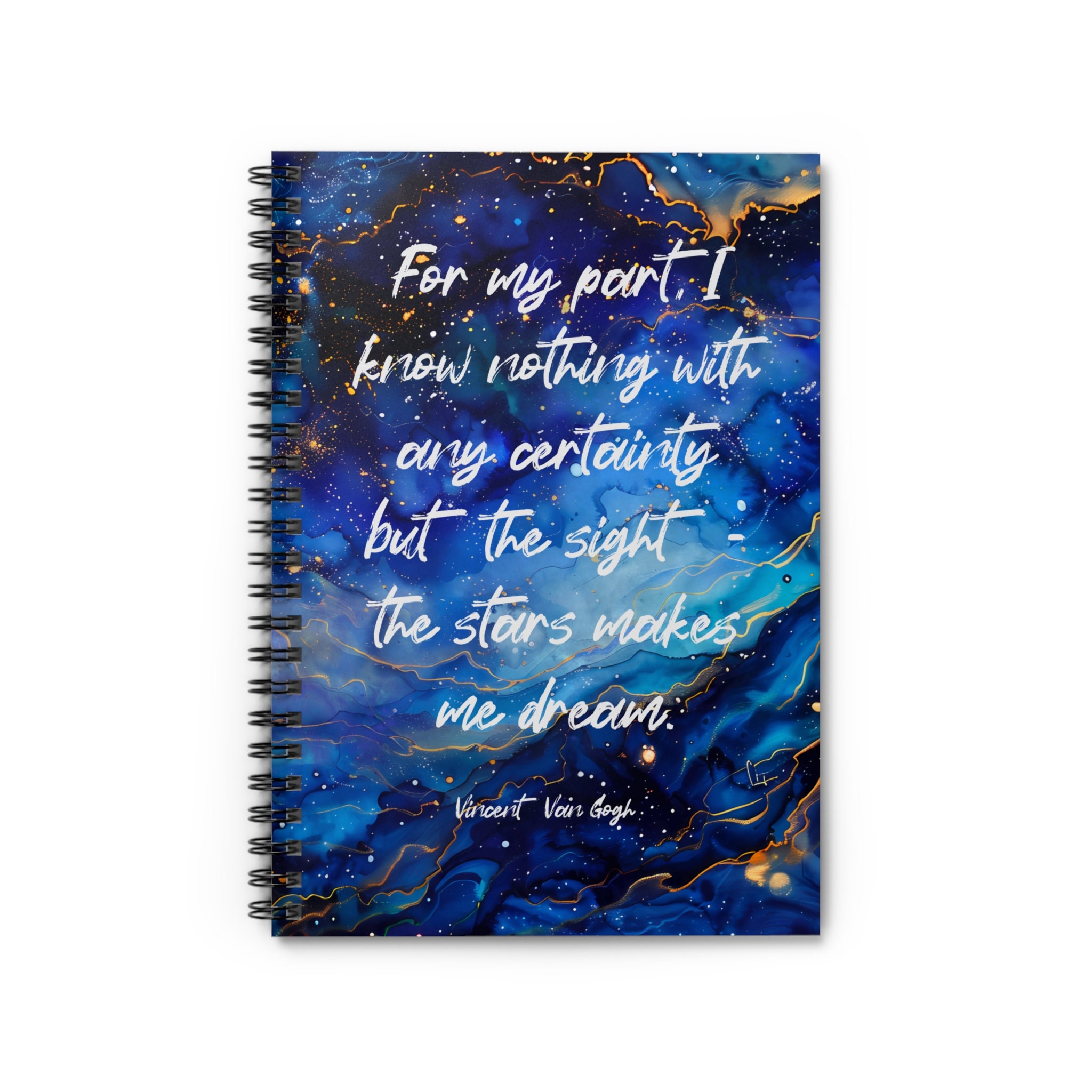 Van Gogh Quote Abstract Art Spiral Notebook Ruled Line - Etsy