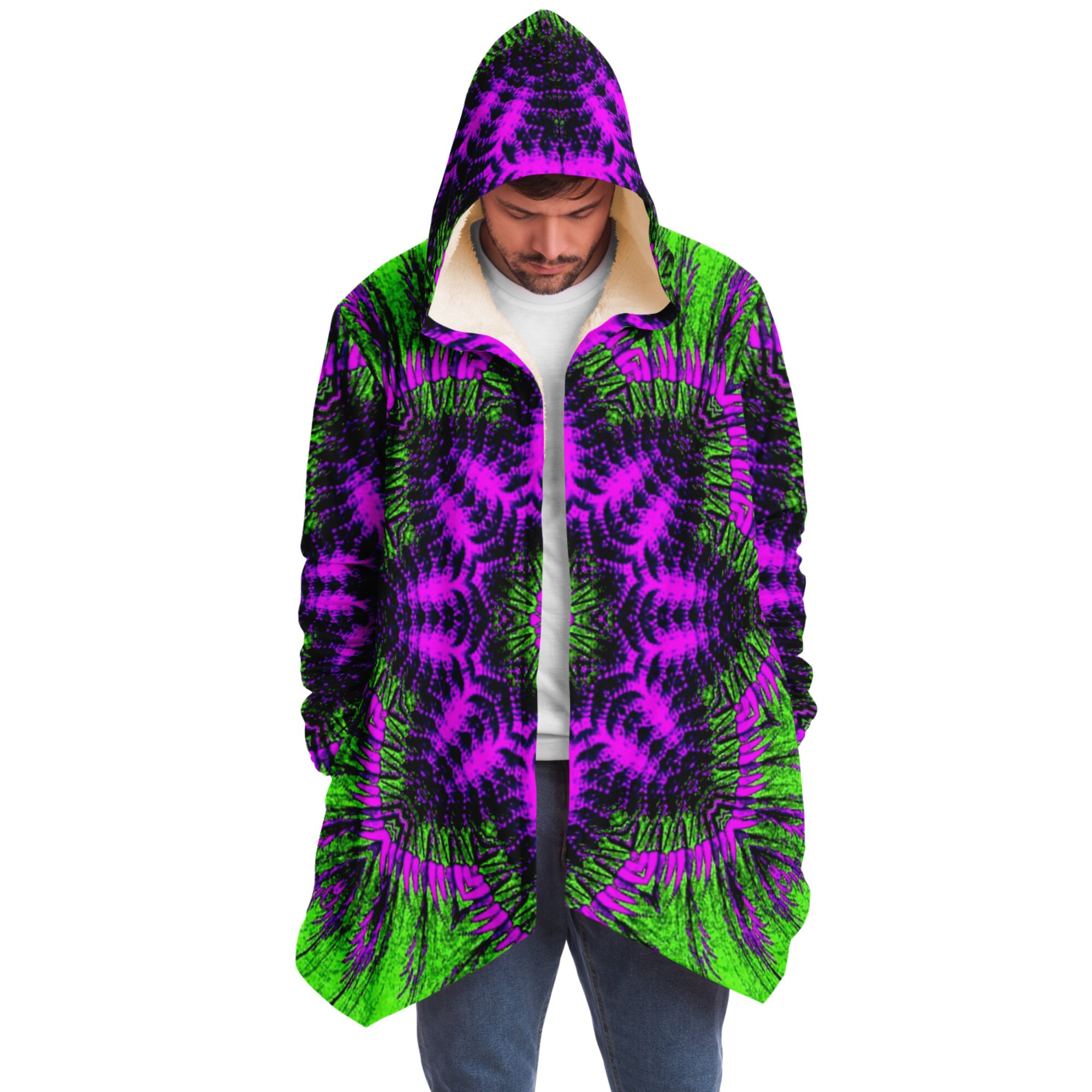 Lsdream Green and Pink Tie Dye Cloak Trippy Lsdream Cloak - Etsy