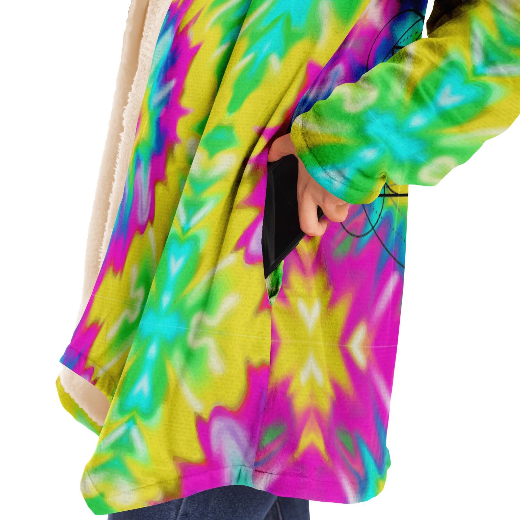 Lsdream Microfleece Tie Dye Cloak, Trippy Lsdream Cloak, Festival Cloak ...