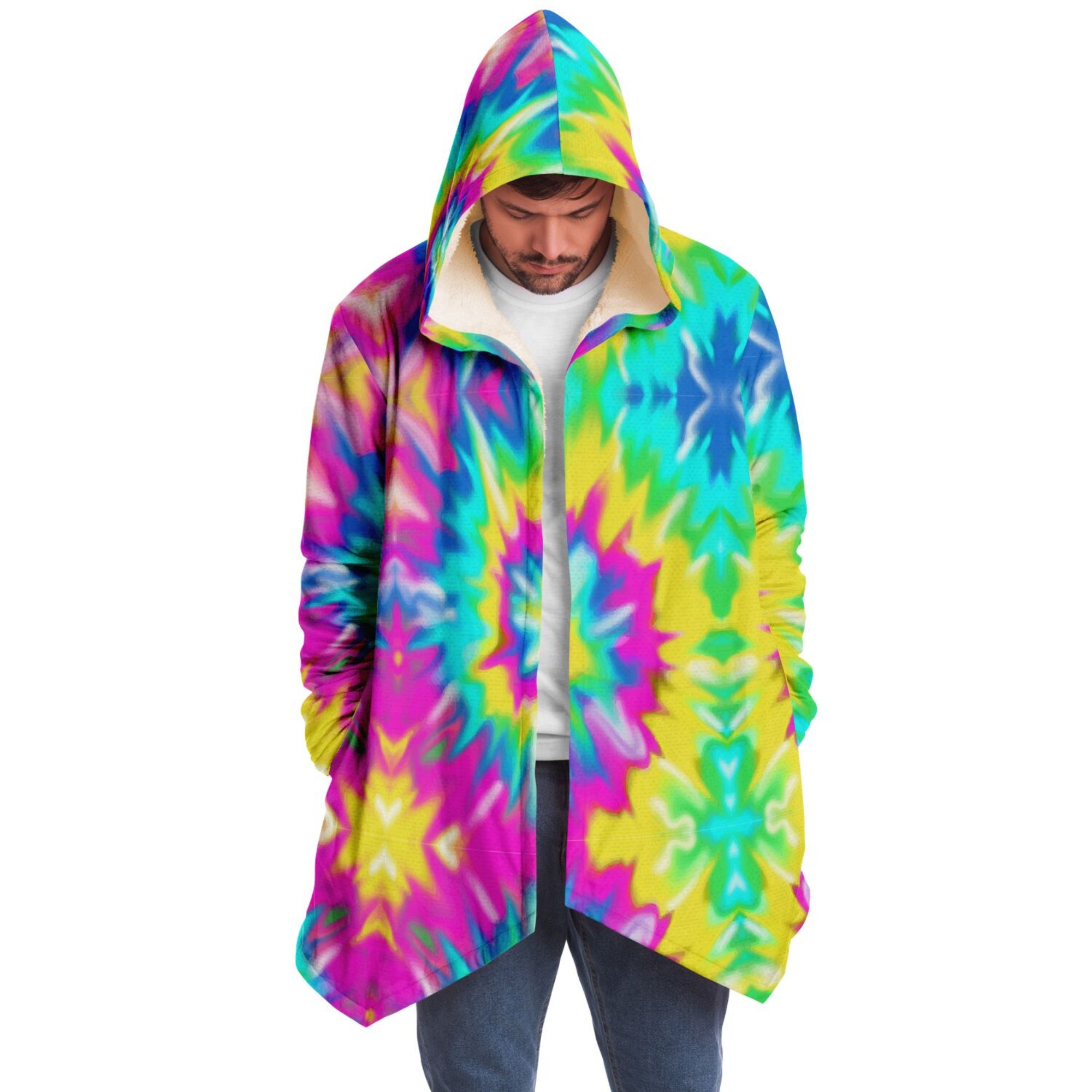Lsdream Microfleece Tie Dye Cloak, Trippy Lsdream Cloak, Festival Cloak ...