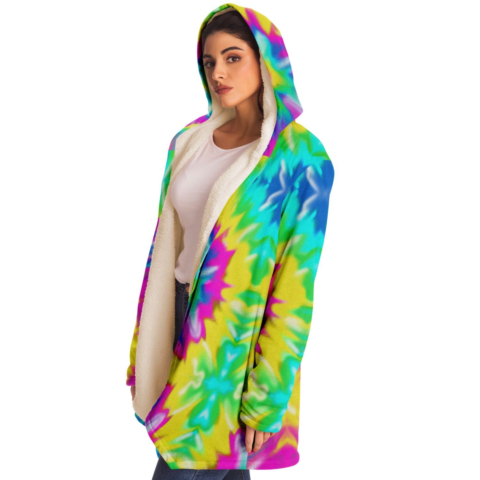 Lsdream Microfleece Tie Dye Cloak, Trippy Lsdream Cloak, Festival Cloak ...