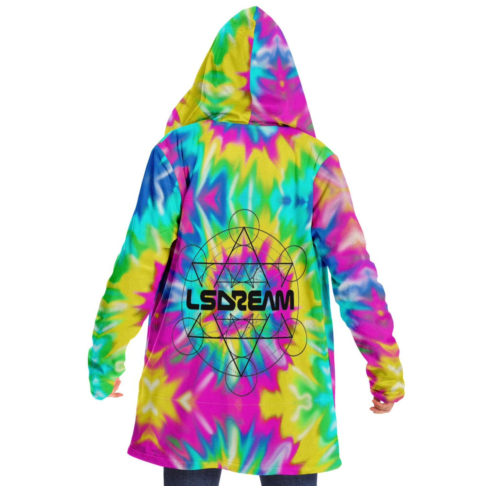 Lsdream Microfleece Tie Dye Cloak, Trippy Lsdream Cloak, Festival Cloak ...
