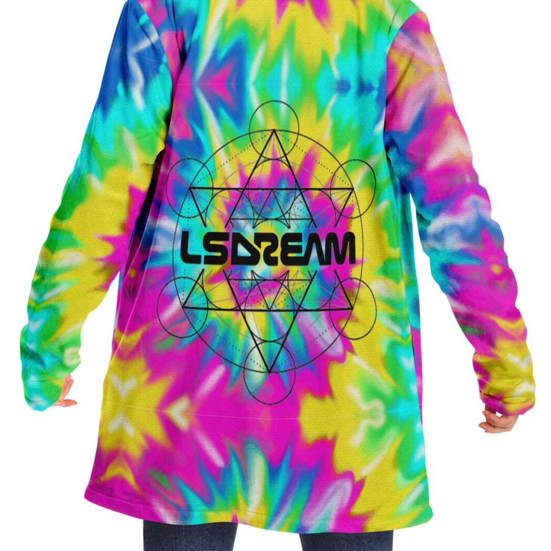 Lsdream Microfleece Tie Dye Cloak, Trippy Lsdream Cloak, Festival Cloak ...