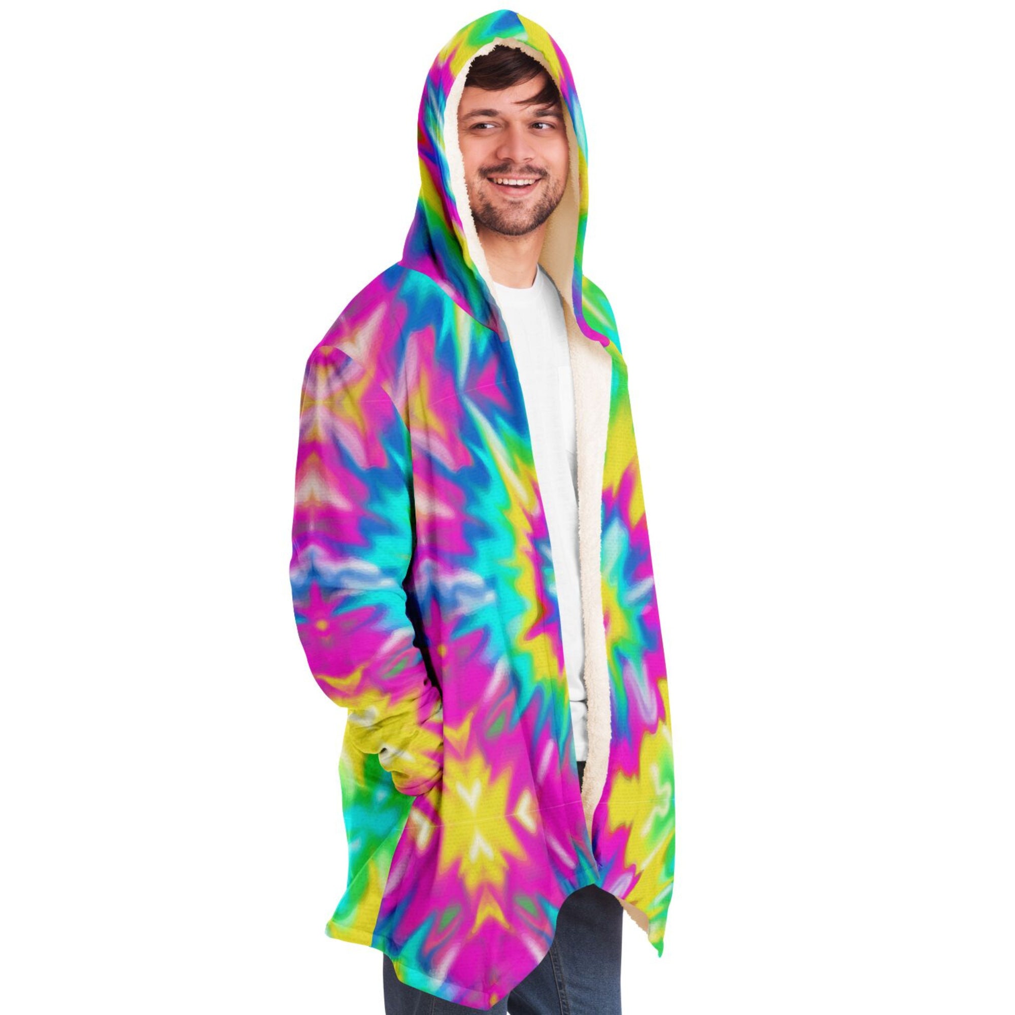 Lsdream Microfleece Tie Dye Cloak, Trippy Lsdream Cloak, Festival Cloak ...