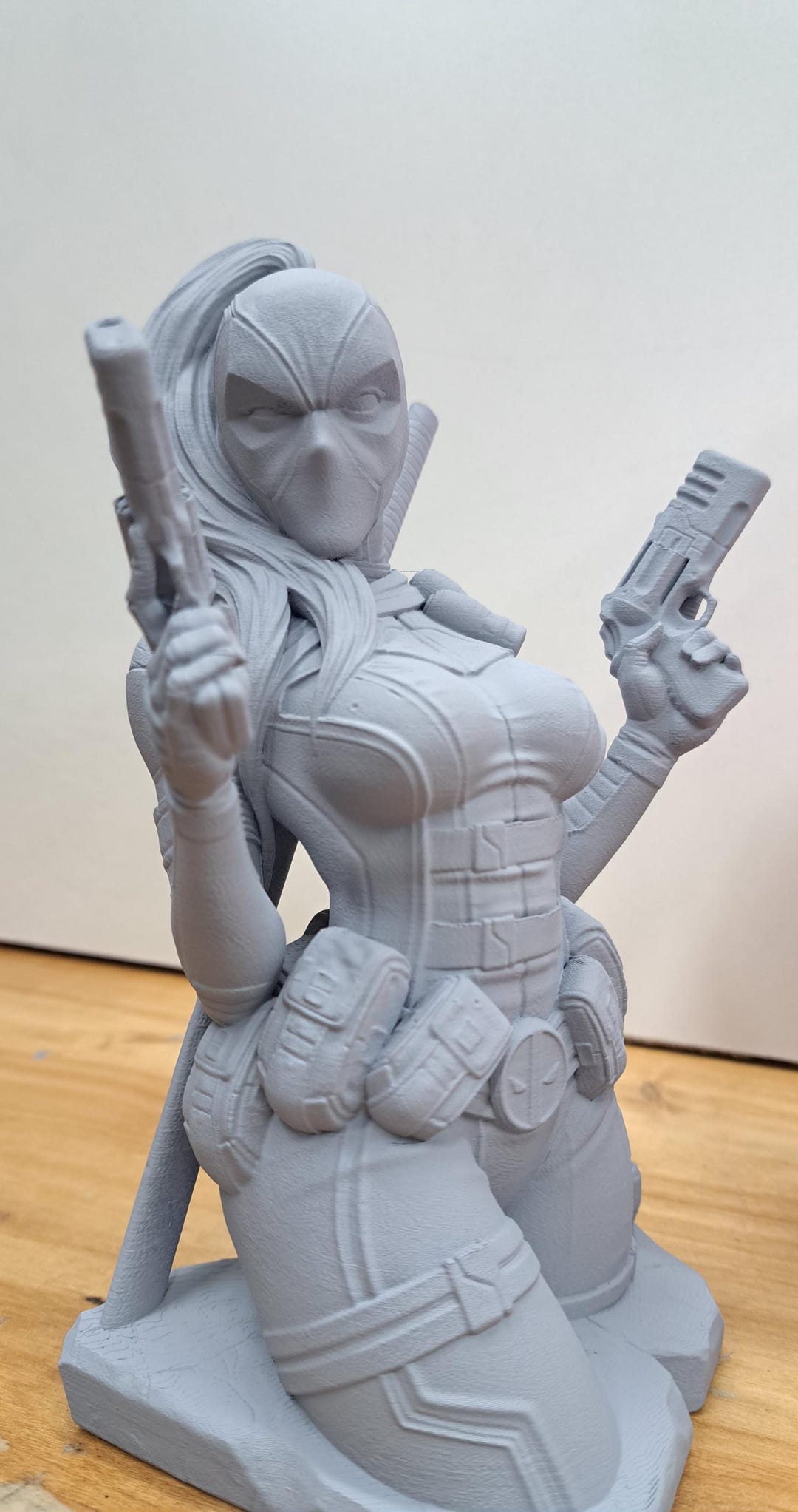 3D Printed Lady Deadpool Bust Paint It Yourself DIY Kit Primed Grey PLA ...