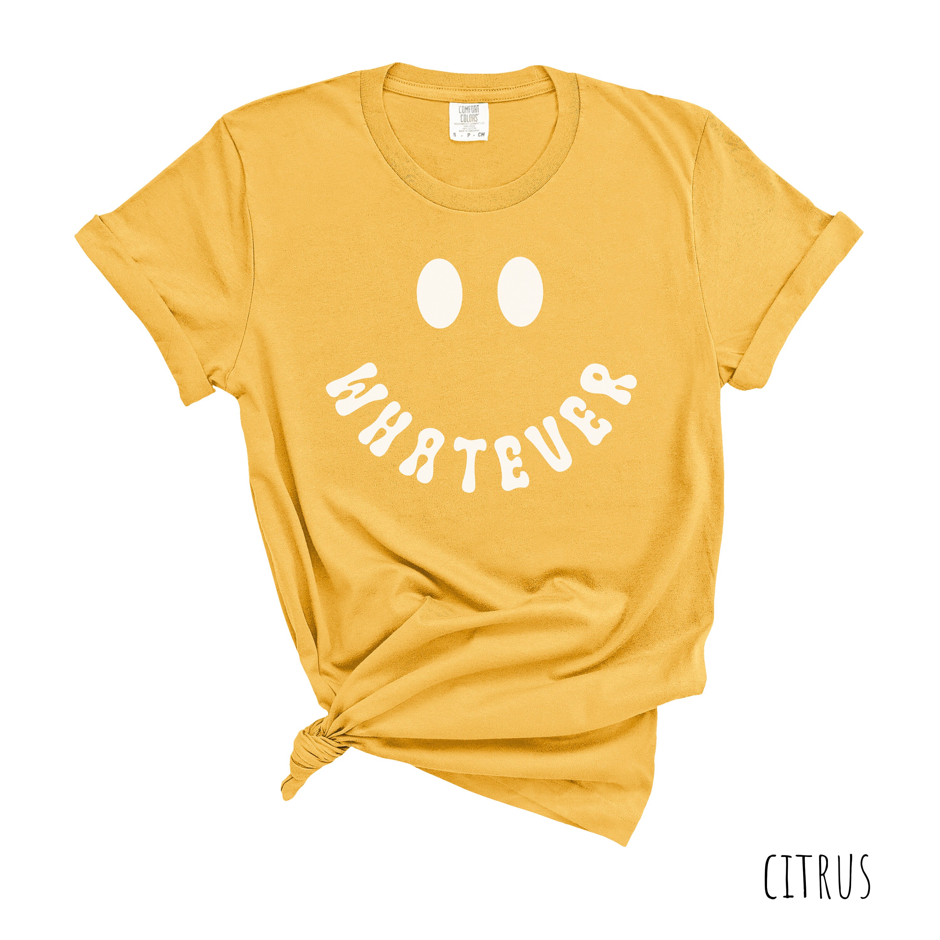 Whatever Smiley Face Comfort Colors Shirt Graphic Tee Colorful - Etsy