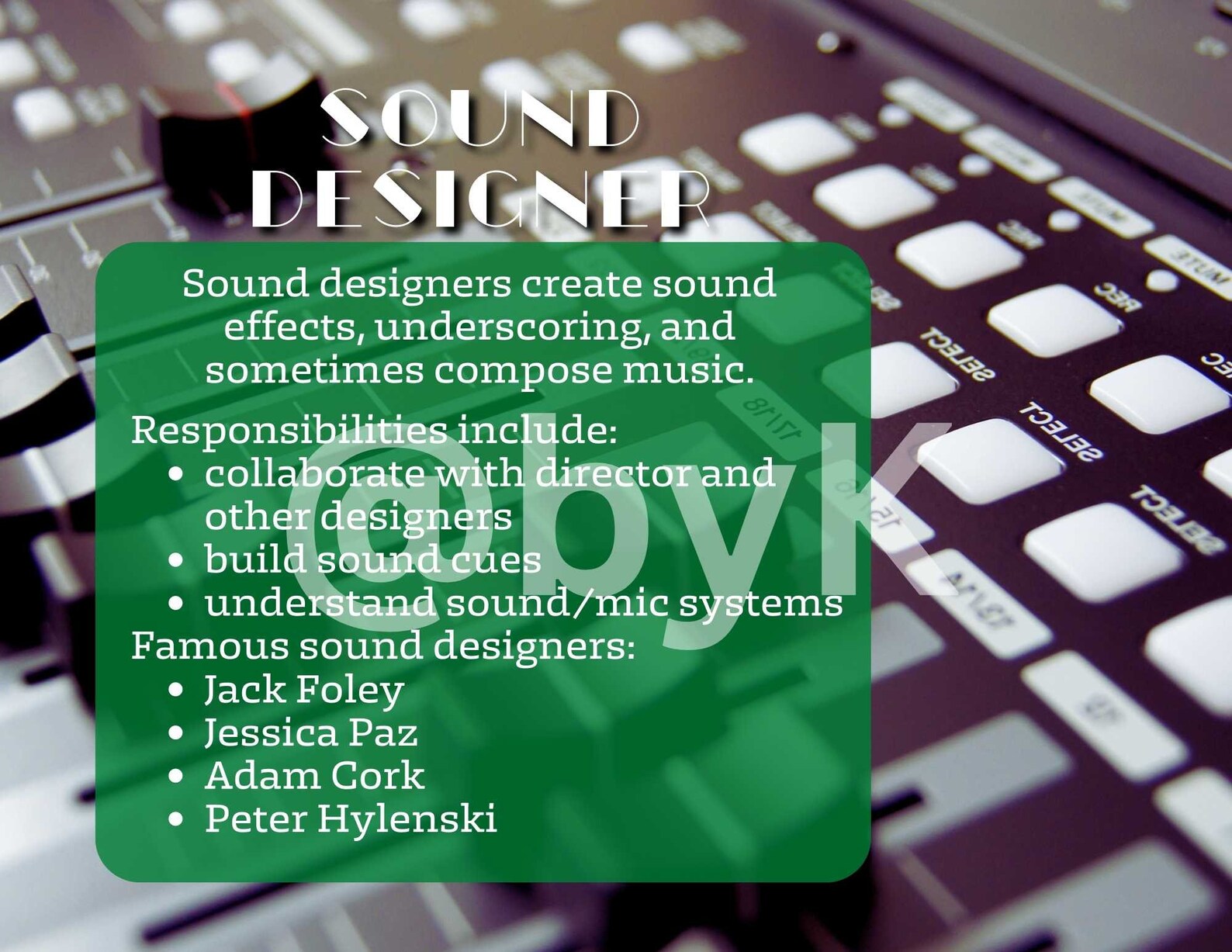 Roles in Theatre Design/tech Edition - Etsy