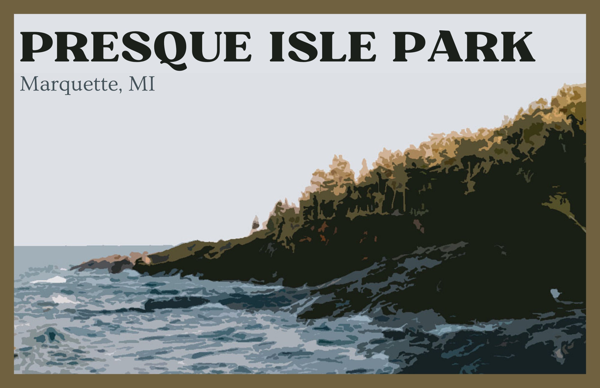 Marquette Presque Isle Black Rocks Art Print, Christmas Gift Birthday ...