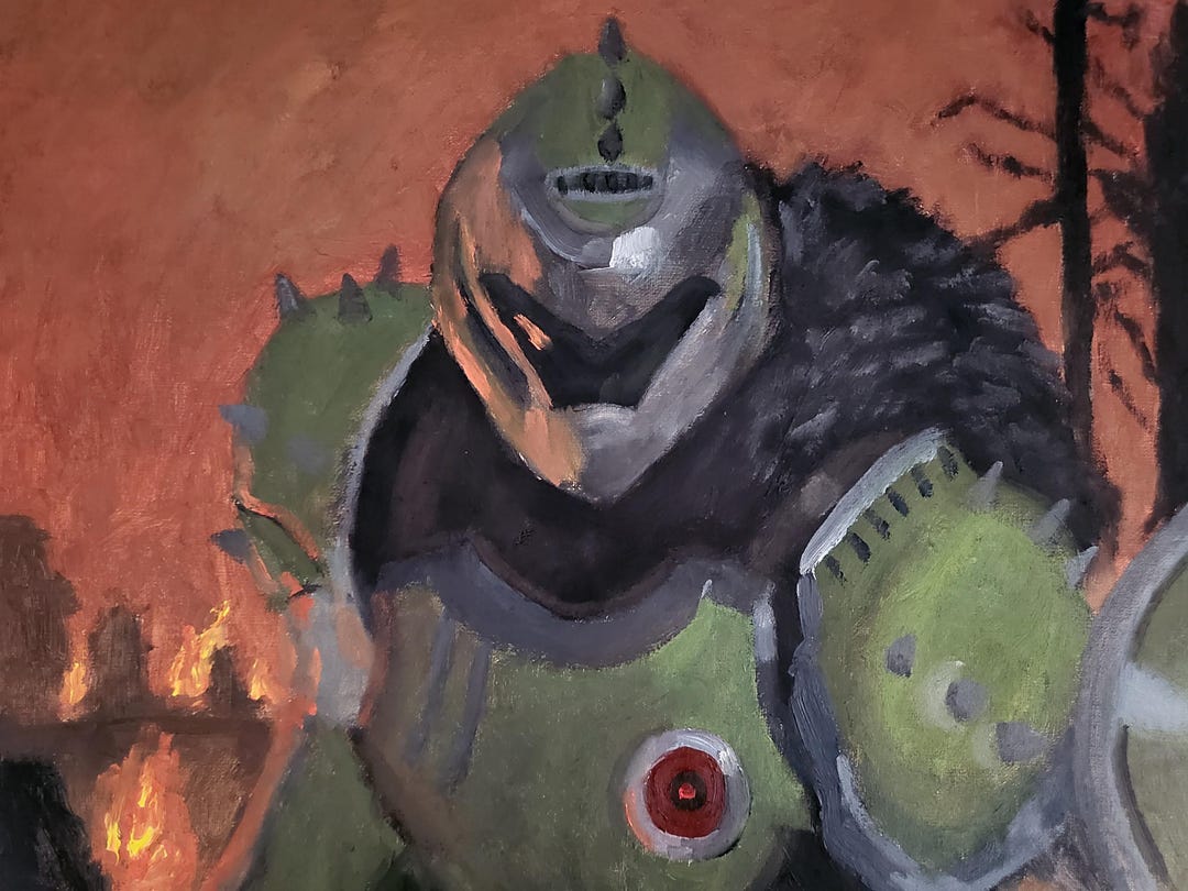 Doom Slayer - Original Oil Painting - Direct From Artist - Etsy