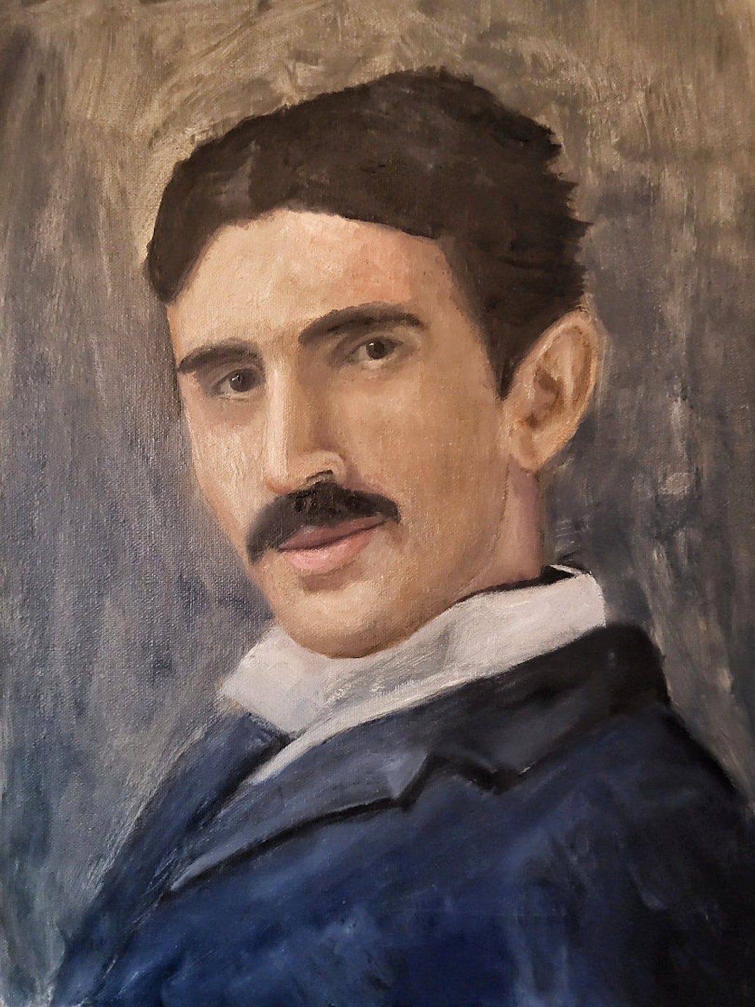 Nikola Tesla - Original Oil Painting - Direct From Artist - Etsy
