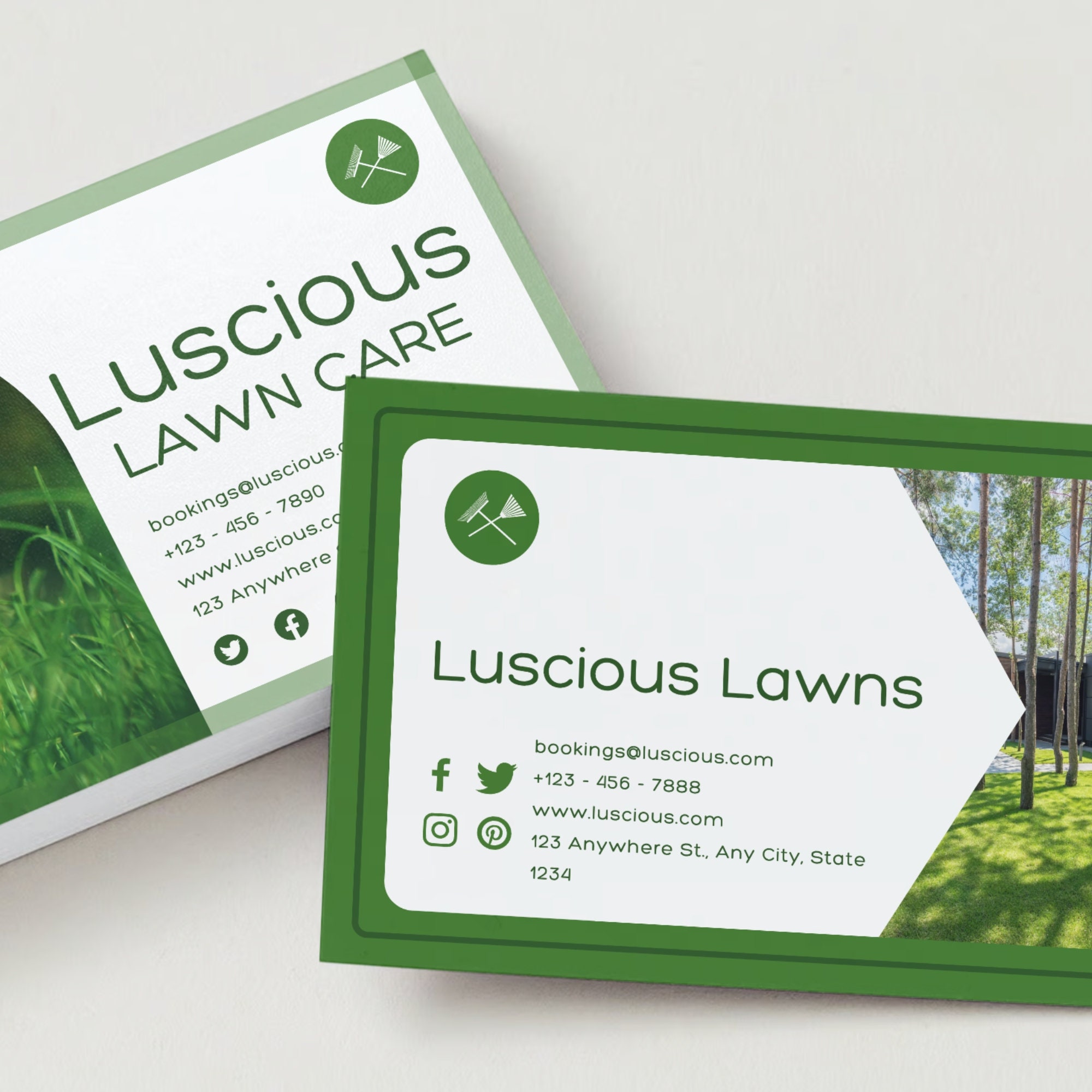 Lawn Care Business Card Editable Templates, Printable Marketing ...