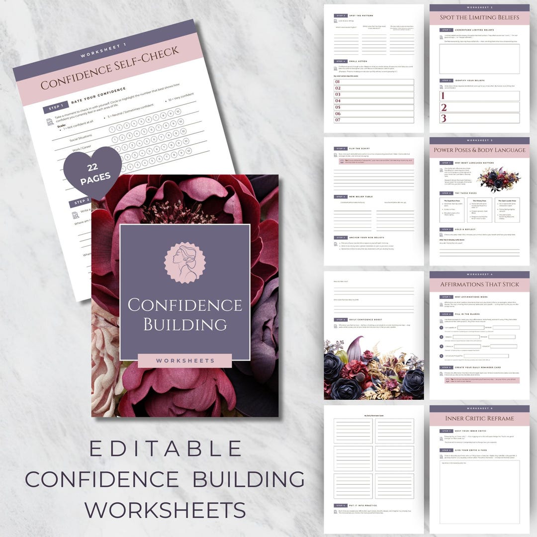 Confidence Building Worksheets | Editable, Printable Templates for ...