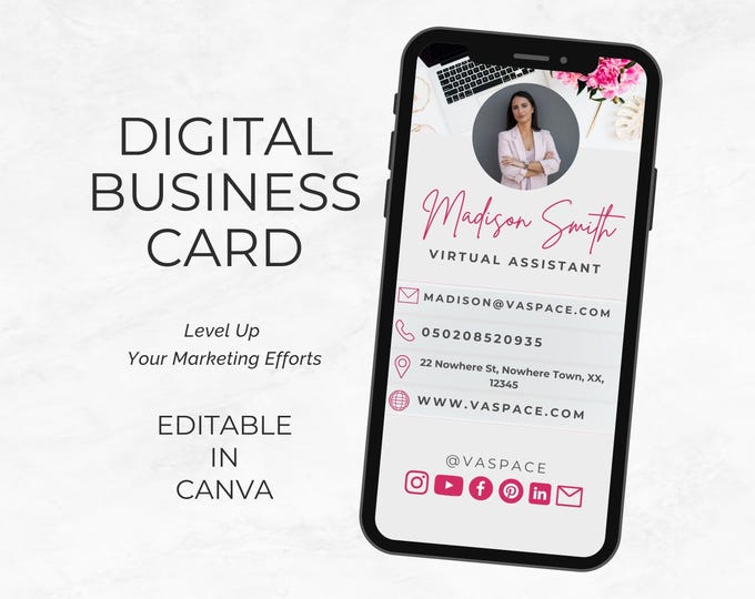 Virtual Assistant Business Card Template | Canva | Marketing Agency ...