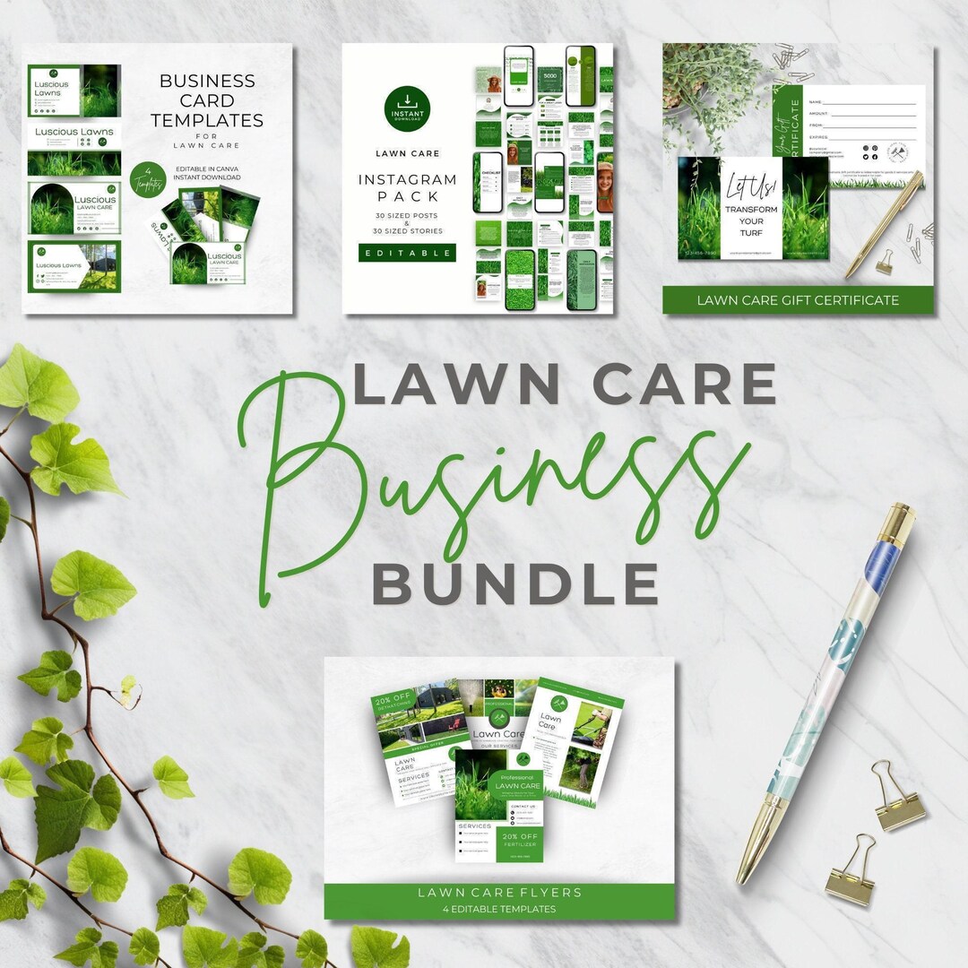 Lawn Care Templates | Business Cards, Gift Certificates, Editable ...