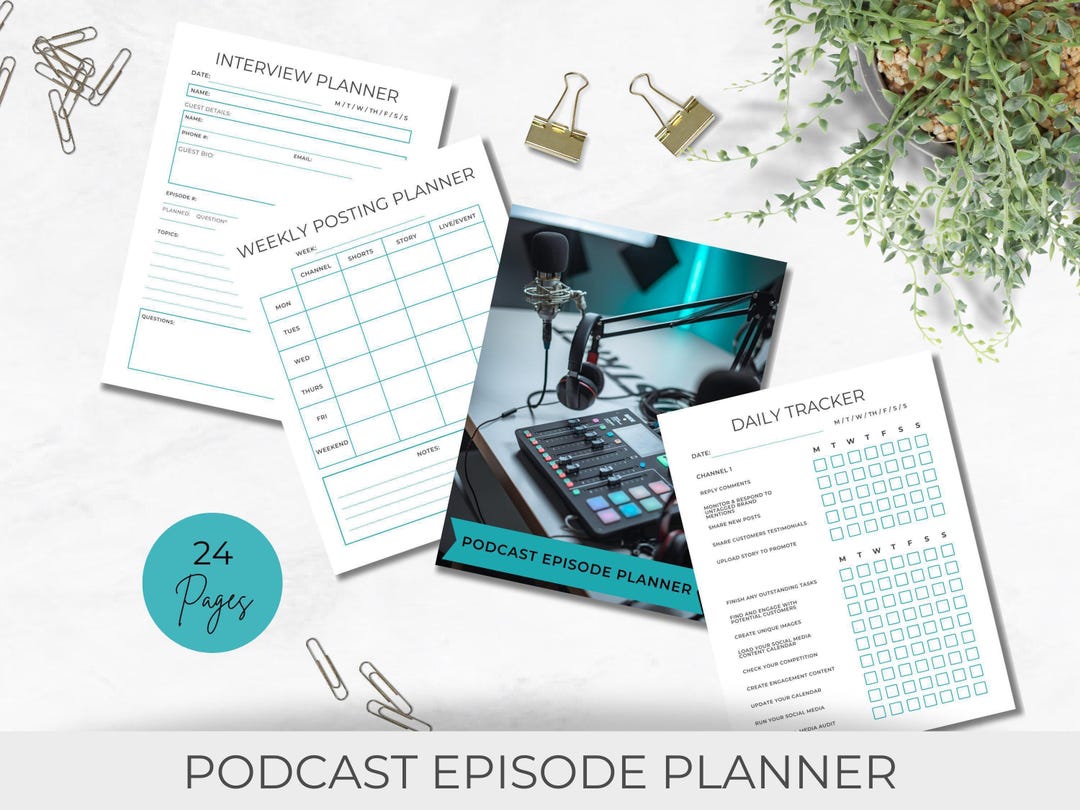 Podcast Planner Template | Editable, Printable Episode & Content ...