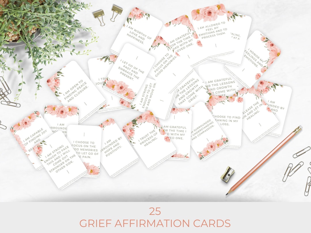 Grief Affirmation Cards | Supportive Words for Loss and Healing ...