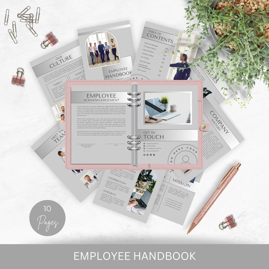 Employee Handbook Template | Editable Company Policies and New Hire ...