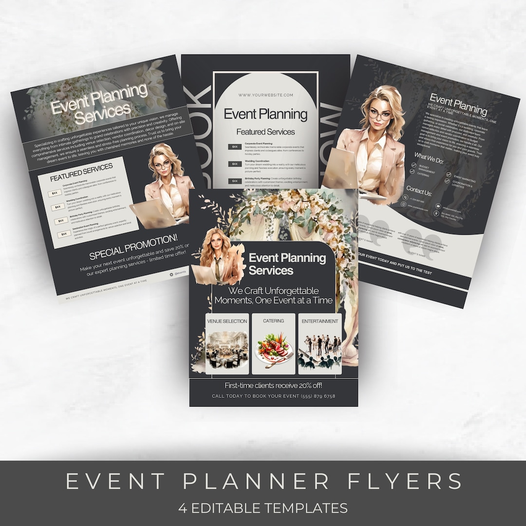 Event Planner Editable Marketing Flyer Template Bundle | Perfect for ...