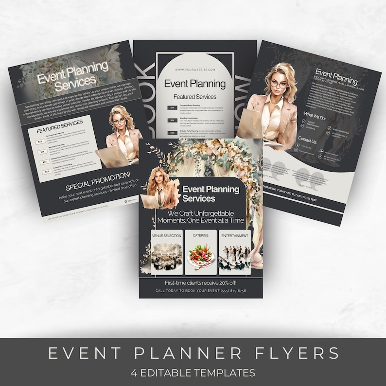 Event Planner Editable Marketing Flyer Template Bundle | Perfect for ...