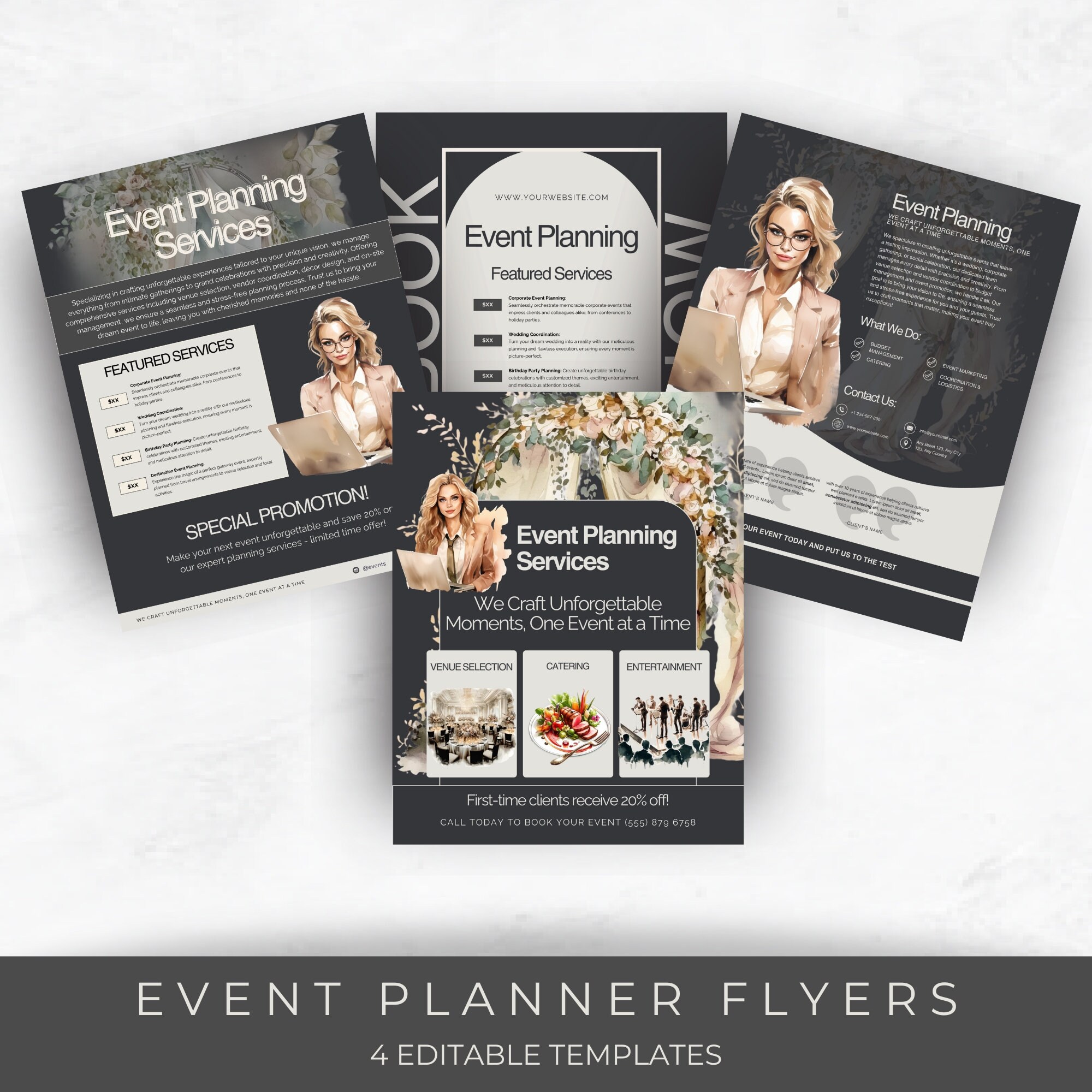 Event Planner Editable Marketing Flyer Template Bundle | Perfect for ...