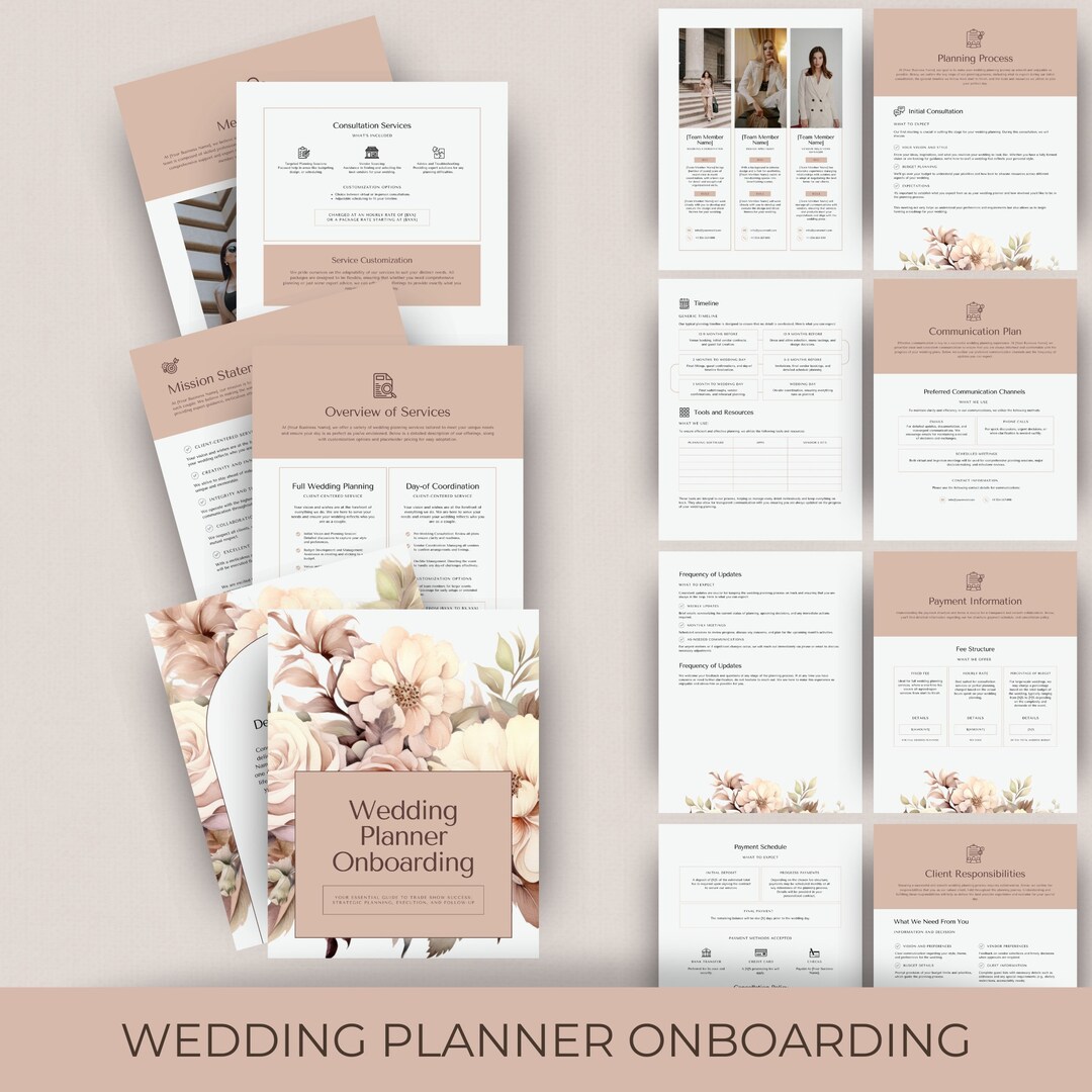 Wedding Planner Client Onboarding Booklet | Editable and Printable ...