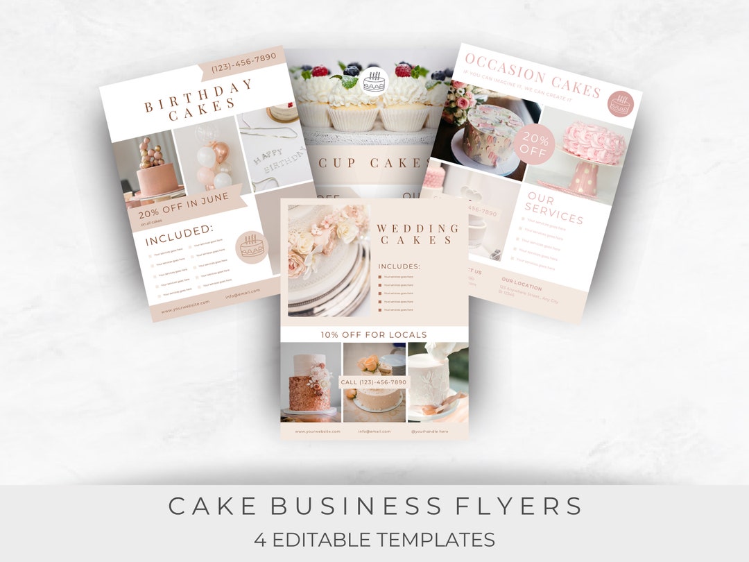 Cake Business Flyer | Cupcake Flyer| Editable Cake Flyer | Bake Shop ...