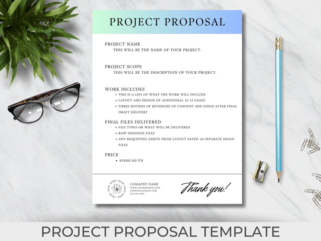 Simple Project Plan Template | Business Proposal | Project Management ...