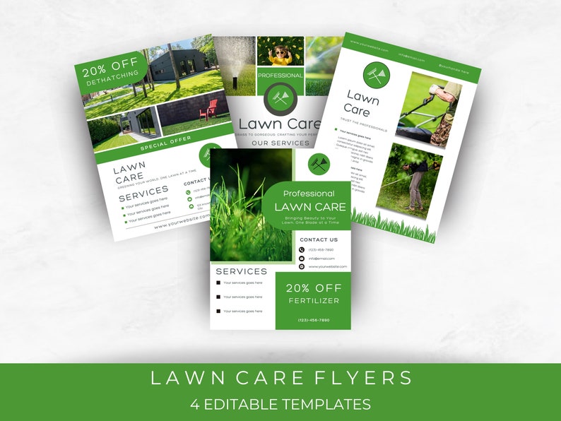 Lawn Care Flyer Templates for Professional Garden Maintenance and Yard ...