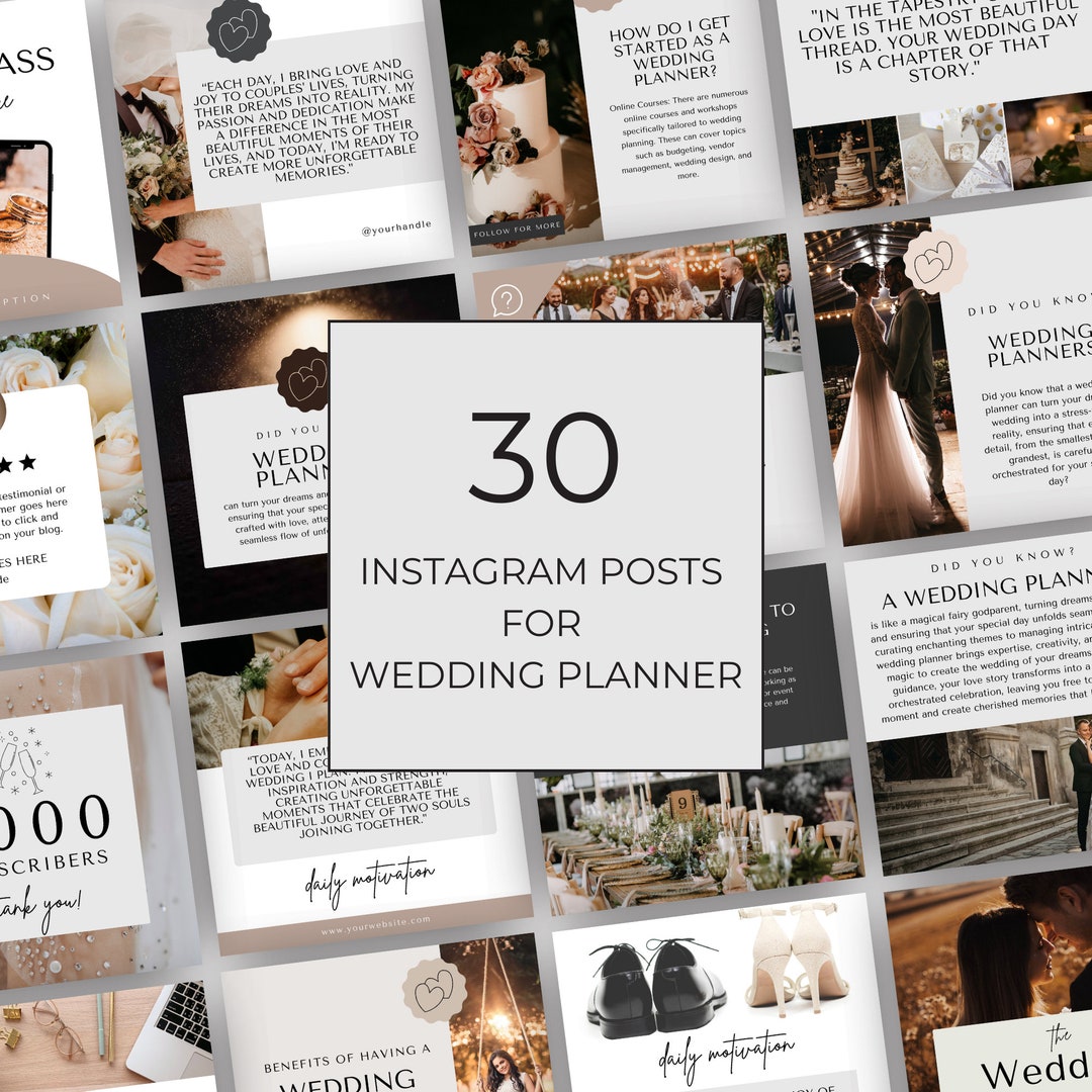 Wedding Planner Social Media Posts, Editable Instagram Template ...