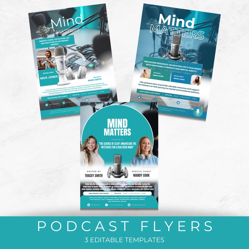 Podcast Flyer Template, Editable and Printable, Instant Download ...