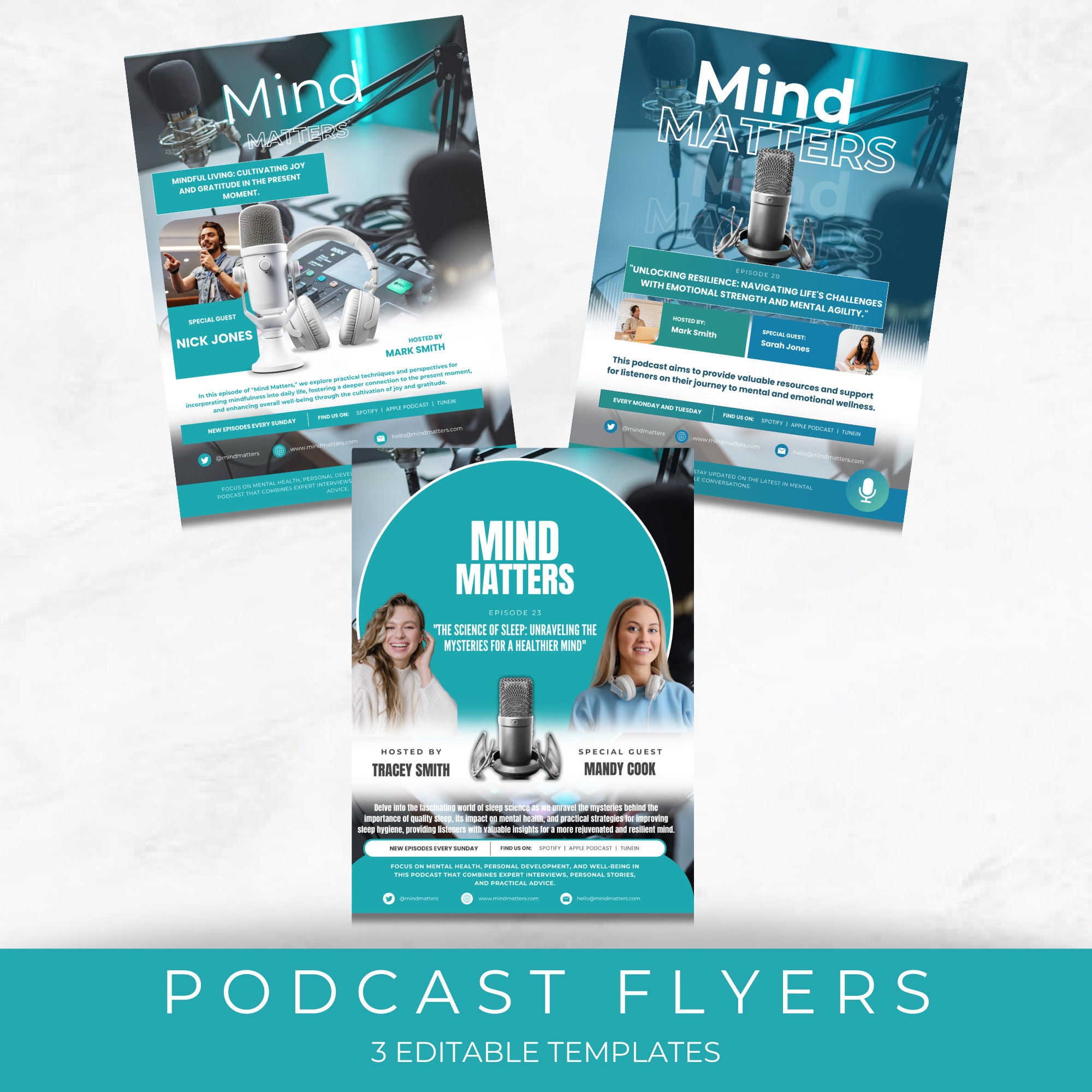 Podcast Flyer Template, Editable and Printable, Instant Download ...