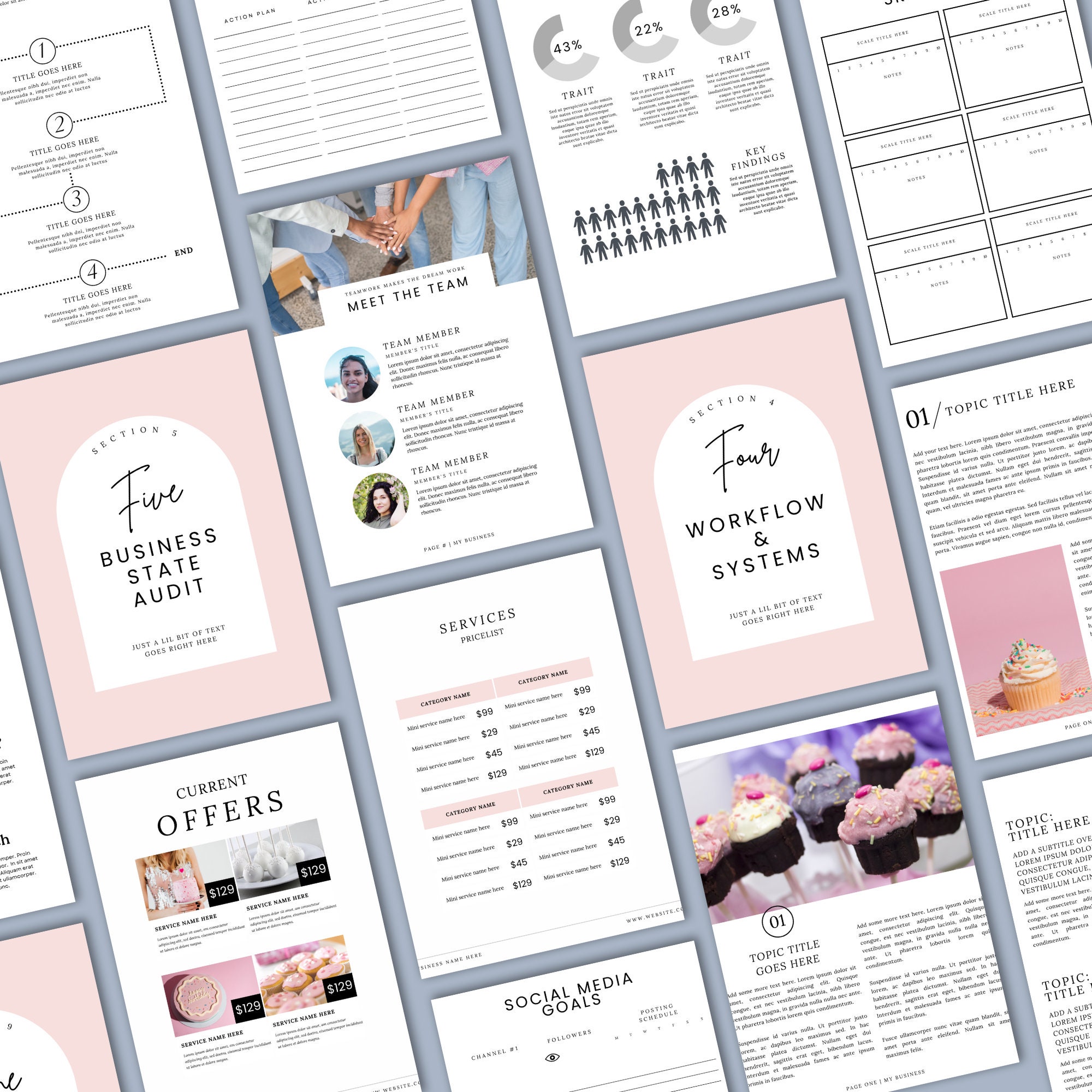 Business Plan for Bakery Canva Templates Marketing Plan Small Business ...