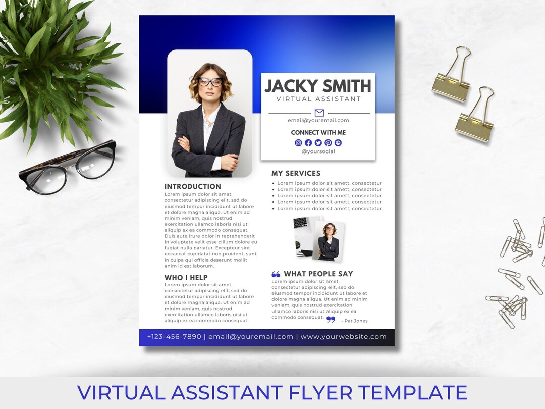 Virtual Assistant Flyer Templates | VA Branding and Marketing | Instant ...