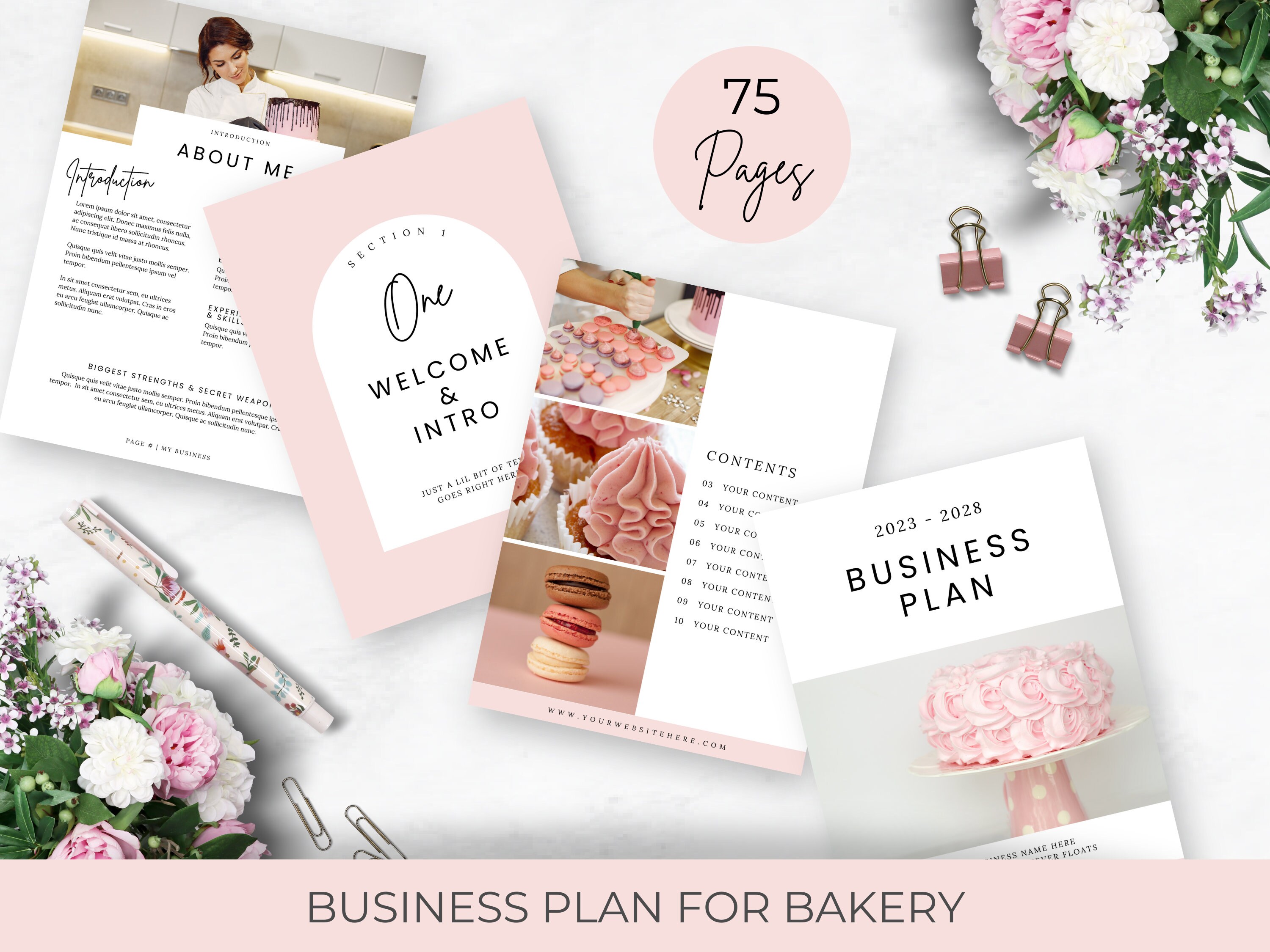 Business Plan for Bakery Canva Templates Marketing Plan Small Business ...