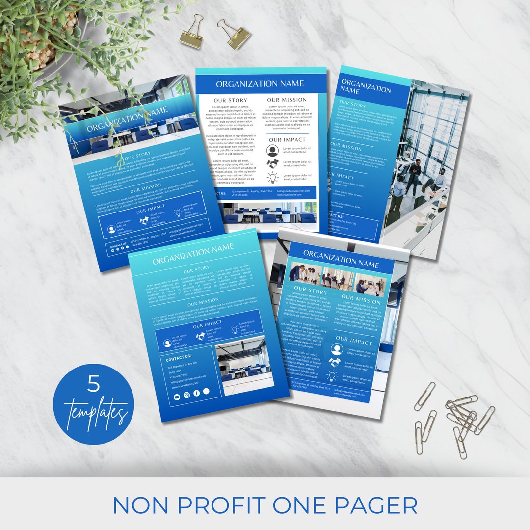 Canva Template Non Profit One Pager Editable Non Profit - Etsy