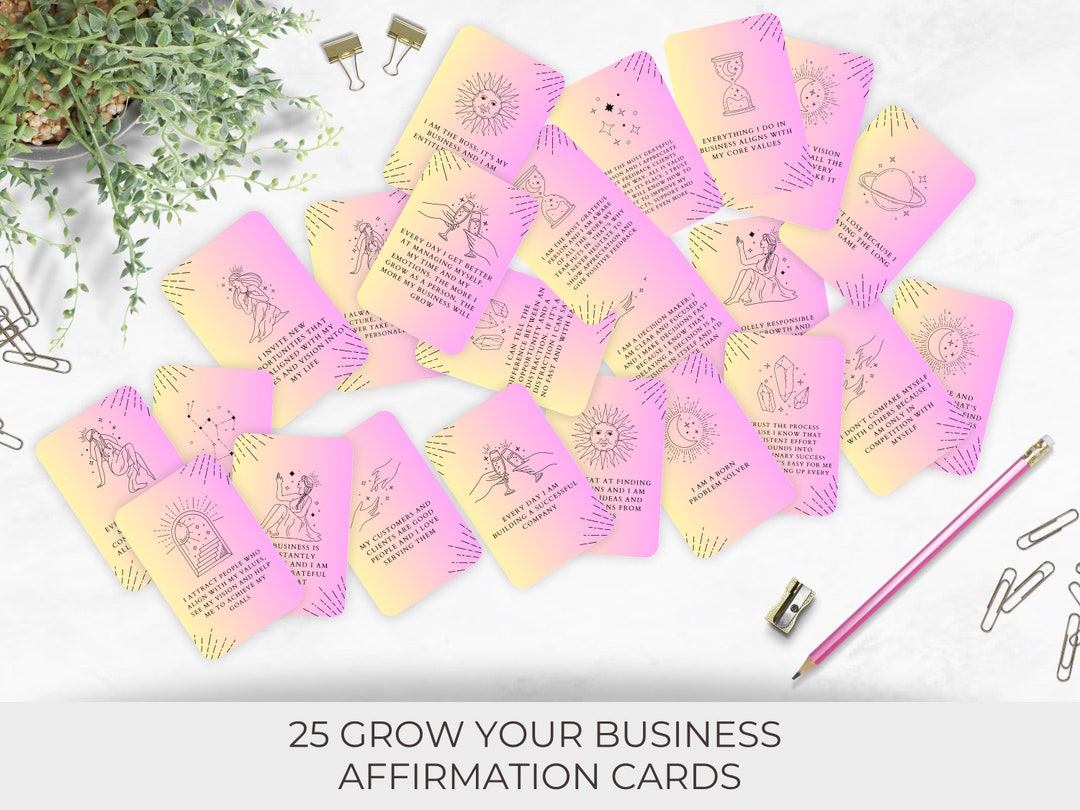 Affirmation Card Deck Template | Affirmations for Business Success ...