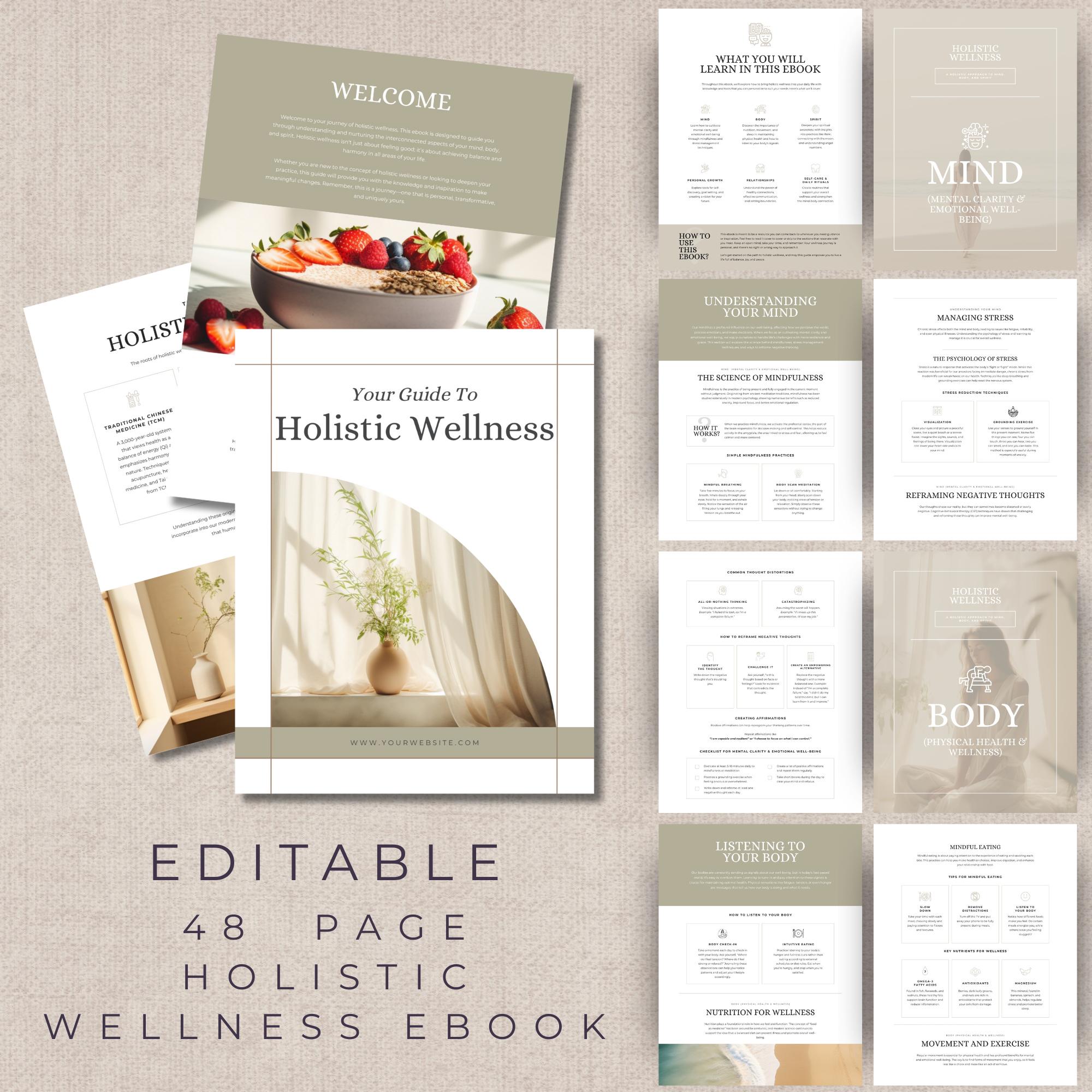 Holistic Wellness Ebook | Editable and Printable Template Perfect for ...