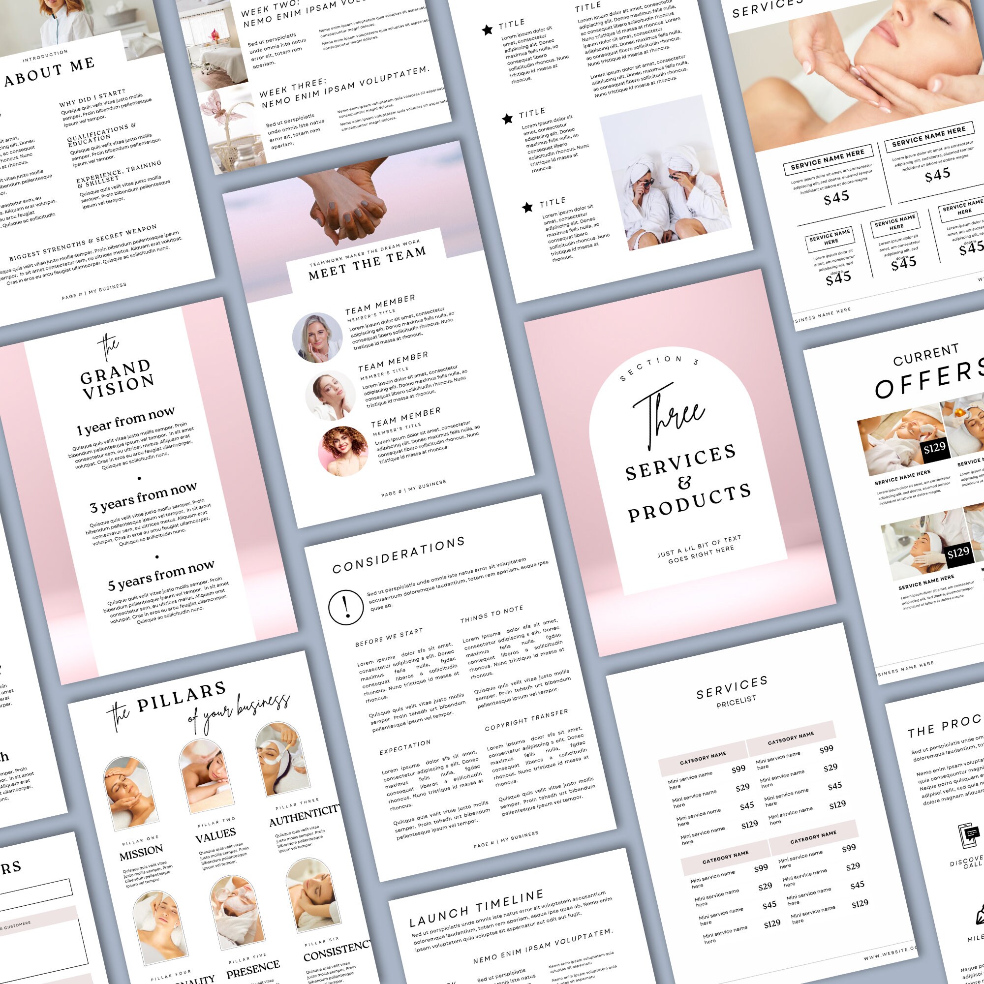 Business Plan Template for Esthetician | Business Template | Workbook ...