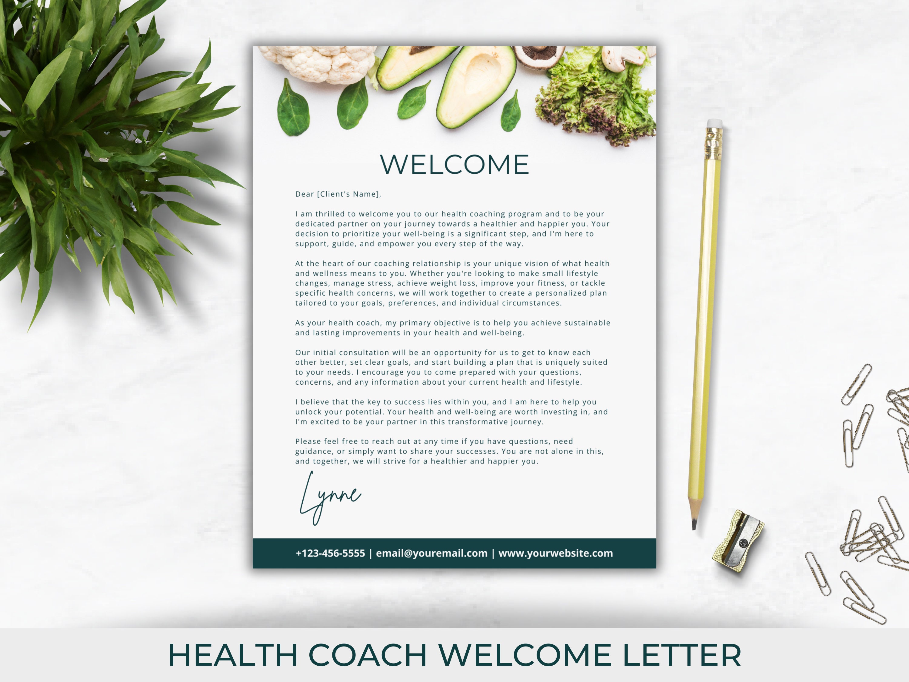 Health Coach Welcome Letter, Editable and Printable Client Onboarding ...