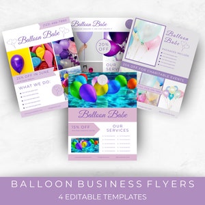 Balloon Business Flyer, Editable and Printable Templates, Marketing and ...