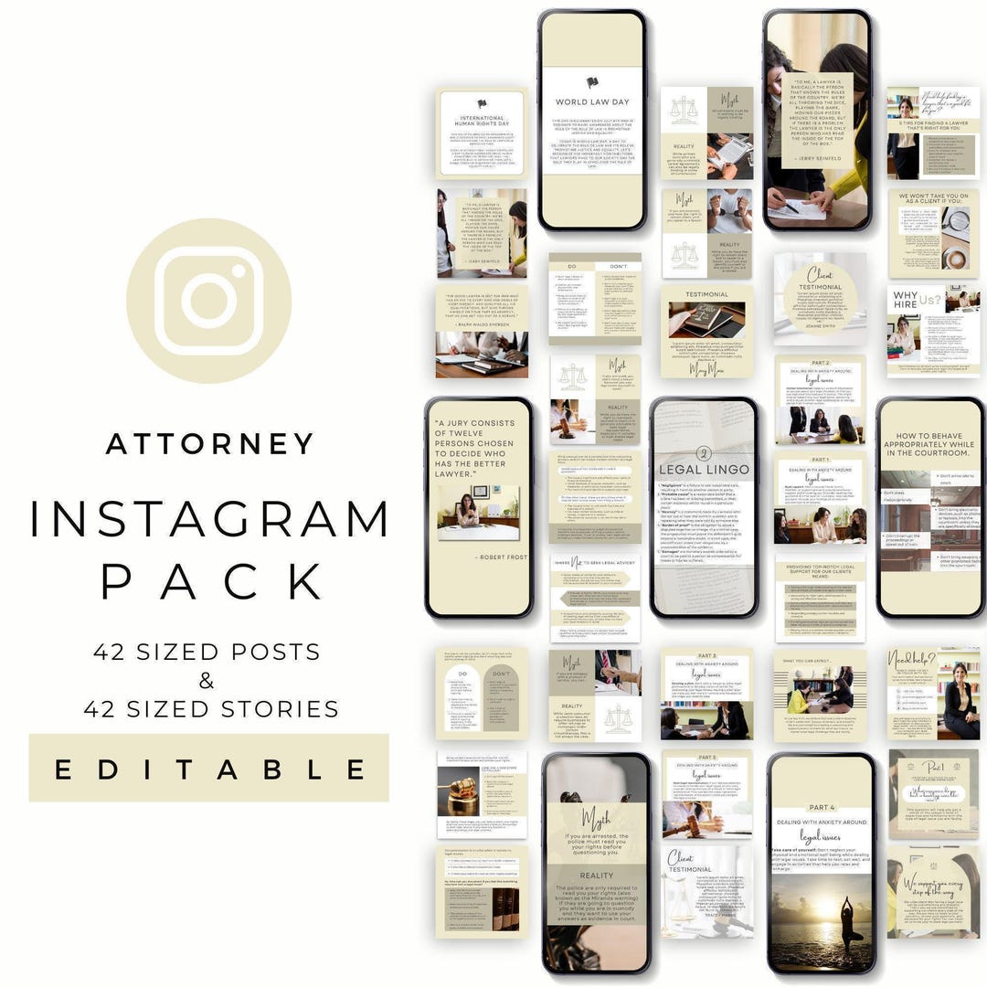 Attorney Instagram Post | Lawyer Social Posts | Law Firm Template | Law ...