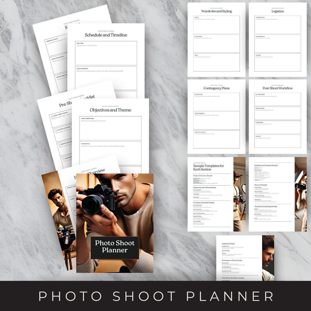 Photo Shoot Planner Template for Photographers and Photography ...
