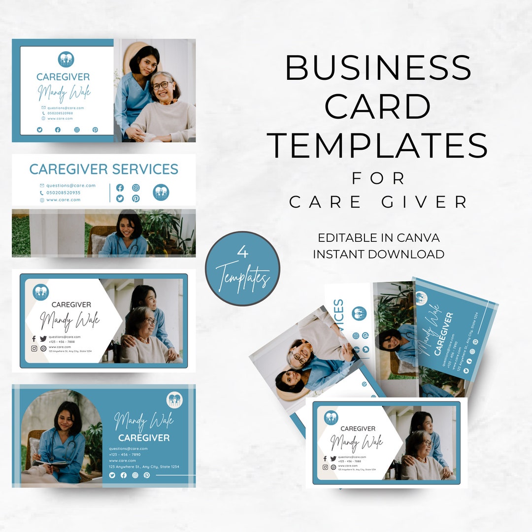 Home Care Business Card | Non Medical Care | Caregiver Template ...