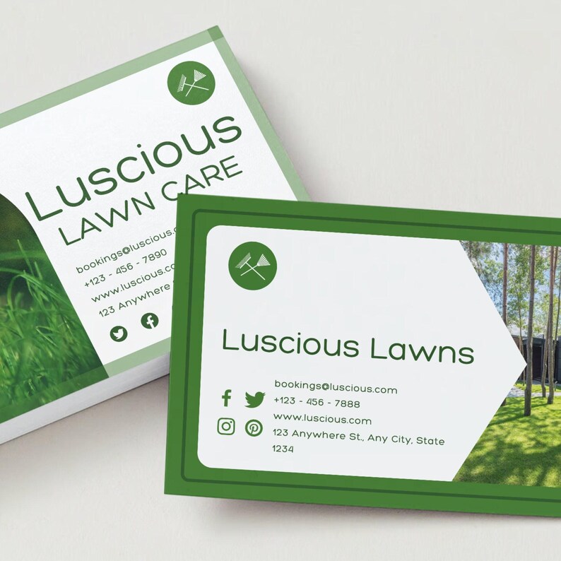 Lawn Care Business Card Editable Templates, Printable Marketing ...