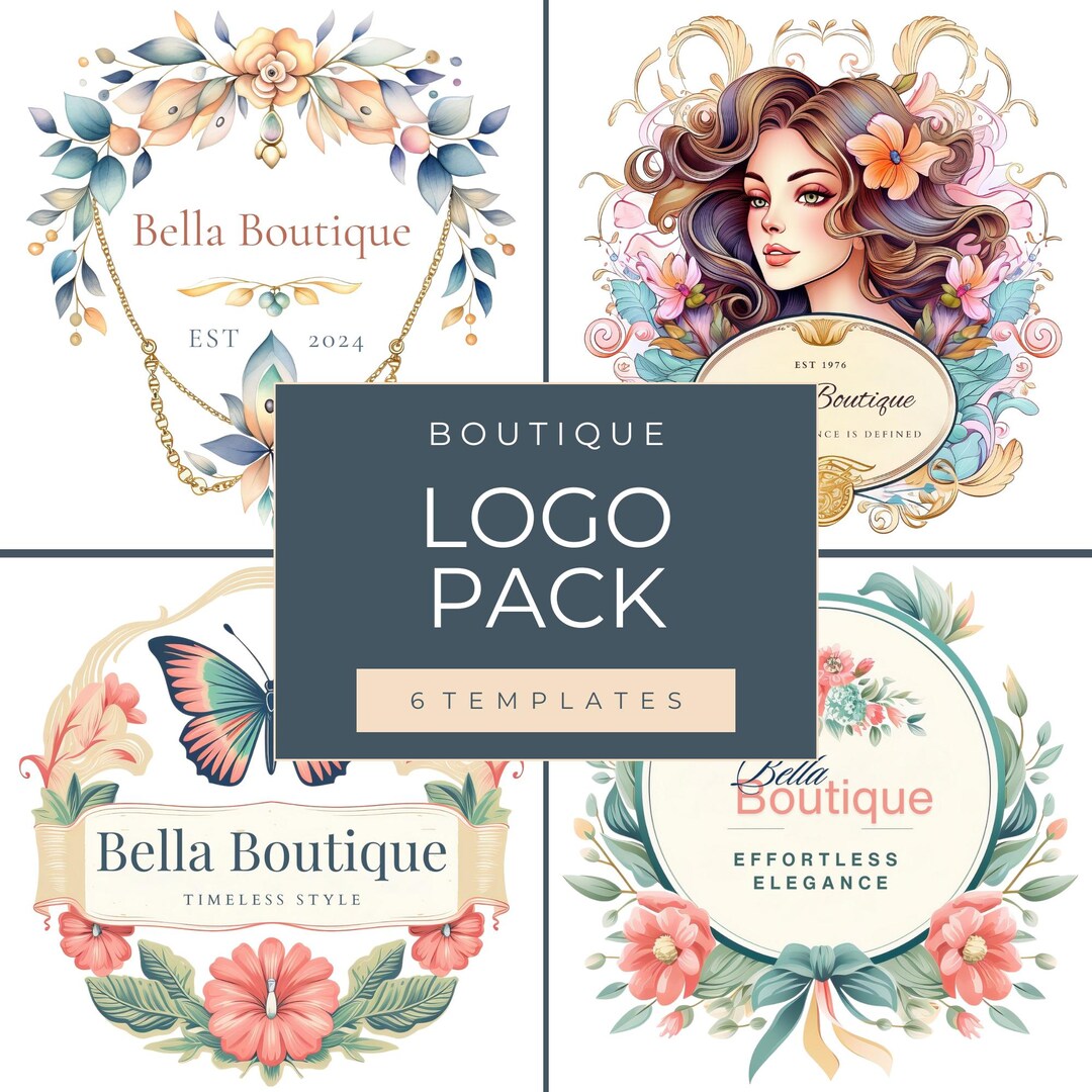 Editable Boutique Logo Templates | 6 Luxury Canva Logo Designs for ...