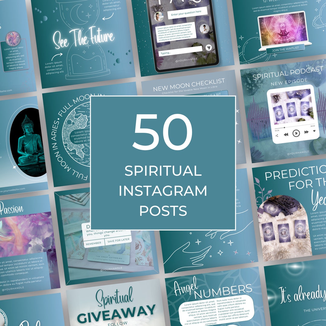 Spiritual Instagram Post Templates Law of Attraction Templates Moon ...