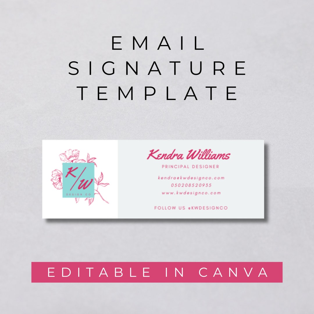 Personalized Signature for Email, Signature Design Template, Instant ...