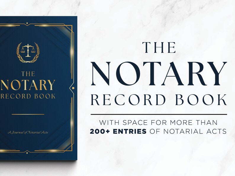 Notary Journal Printable, Logbook for Loan Signing Agent, Ready to ...